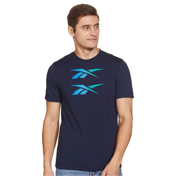 Reebok | Shirts | Reebok Mens Logo Graphic Tshirt Blue Dm | Poshmark
